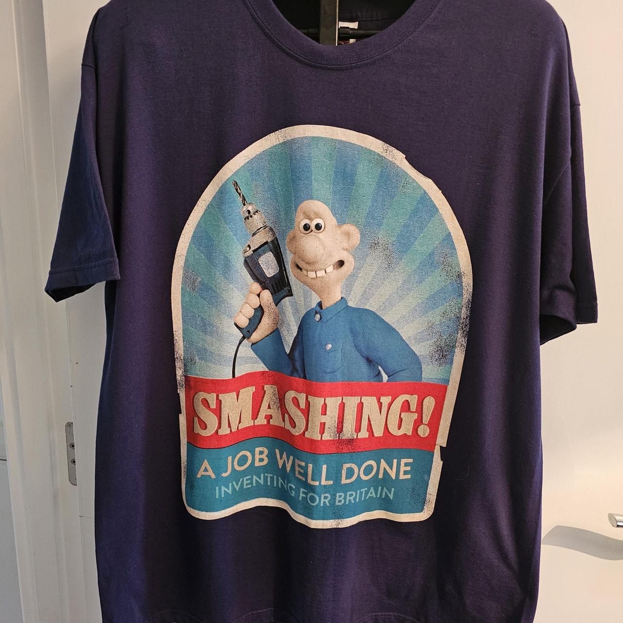 Wallace & Gromit Smashing A Job Well Done T Shirt.... - Depop