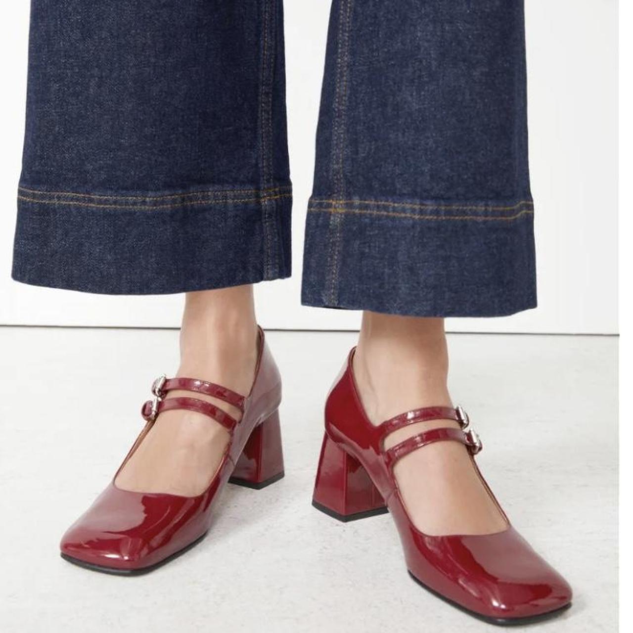 Another stories red leather Mary janes! Looks super... - Depop