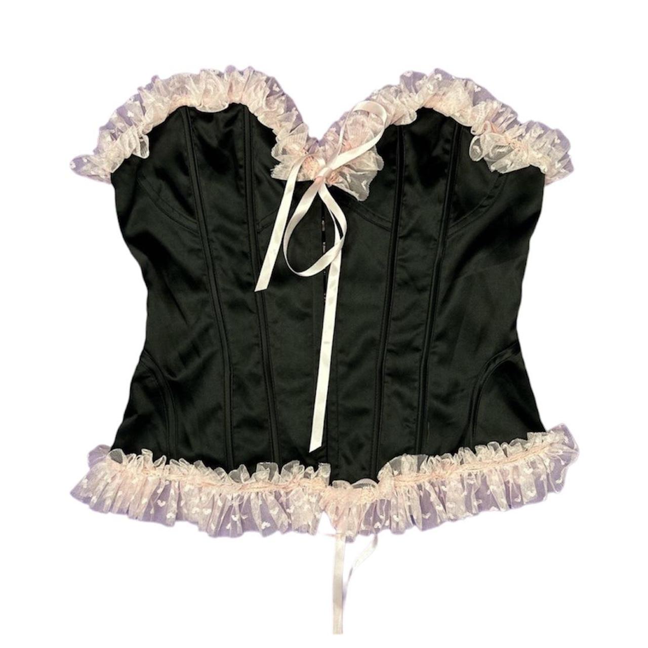Bnwot Black And Pink Sugar Thrillz Dolls Kill Corset Depop