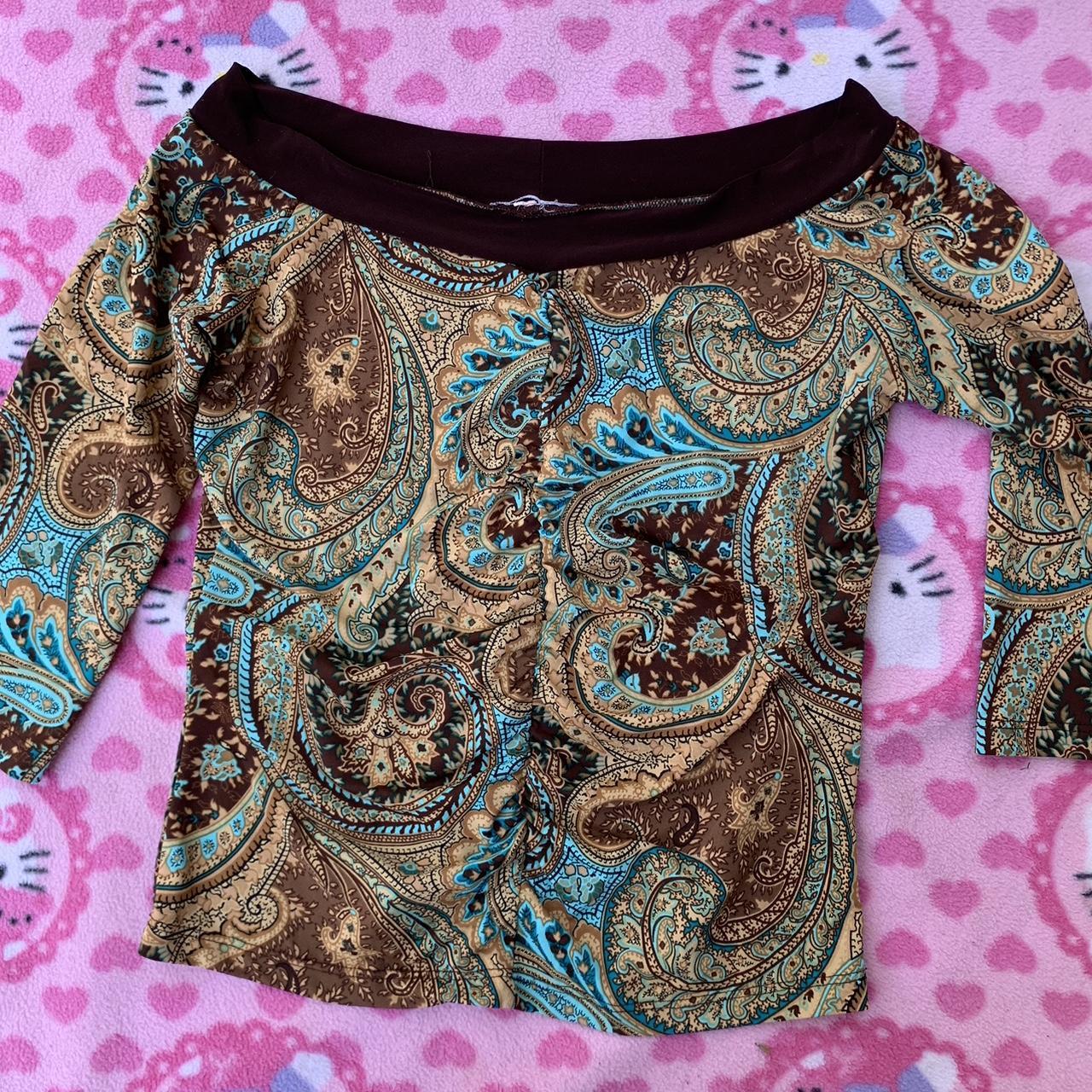 Vintage off the shoulder top🍒 No offers No tag Pit... - Depop