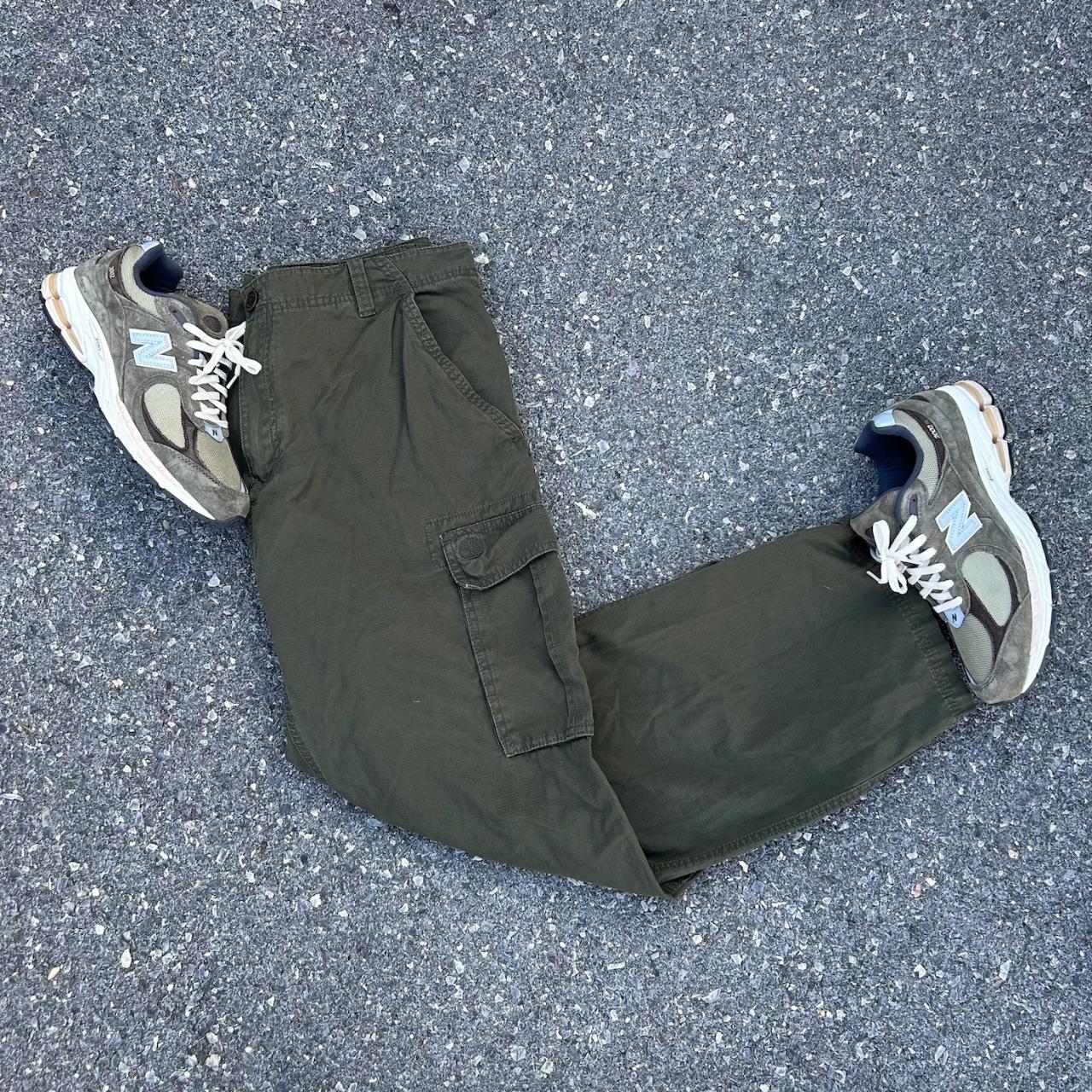 Timberland Men's Green and Black Trousers | Depop