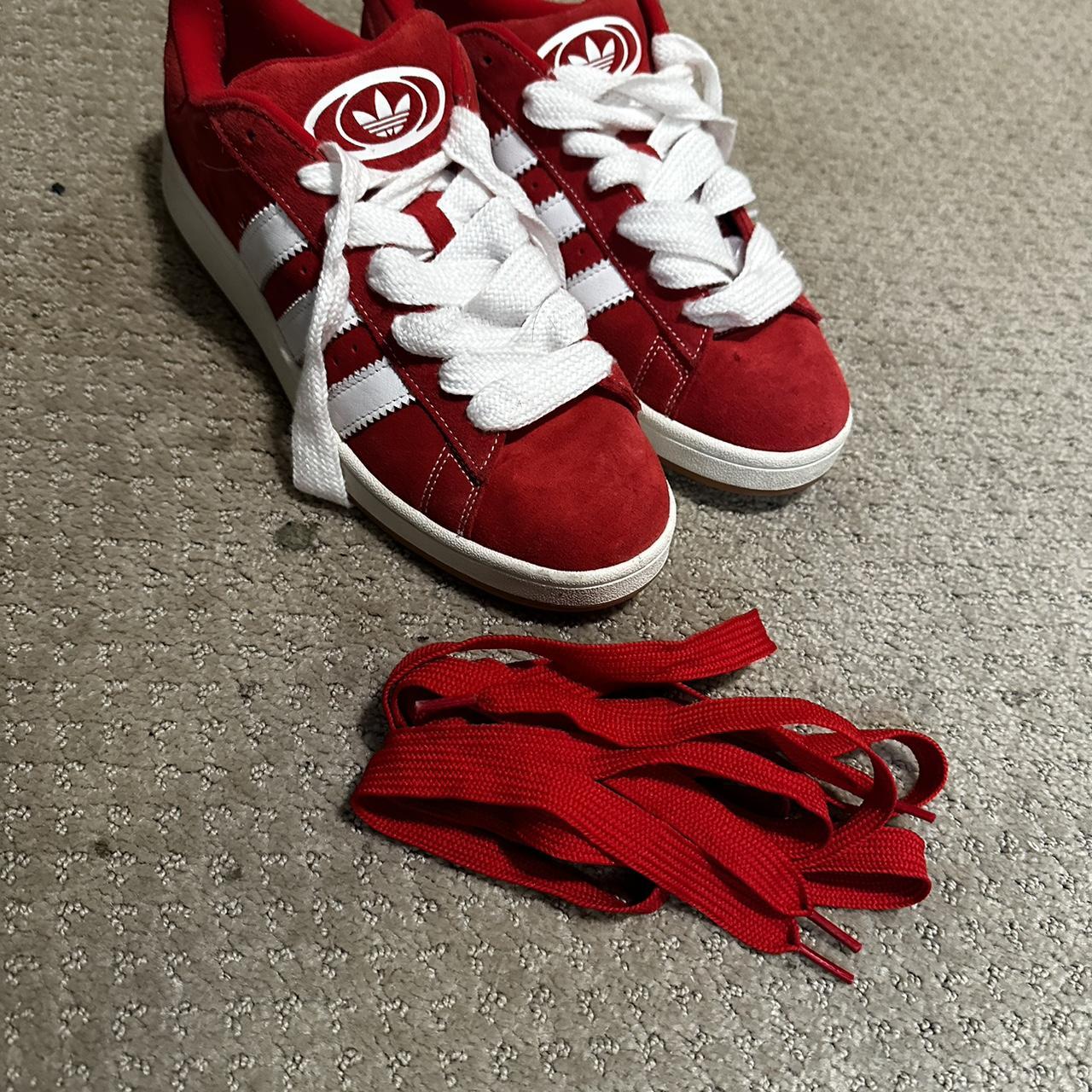 Adidas campus 00s in red Red laces come too Barely worn - Depop