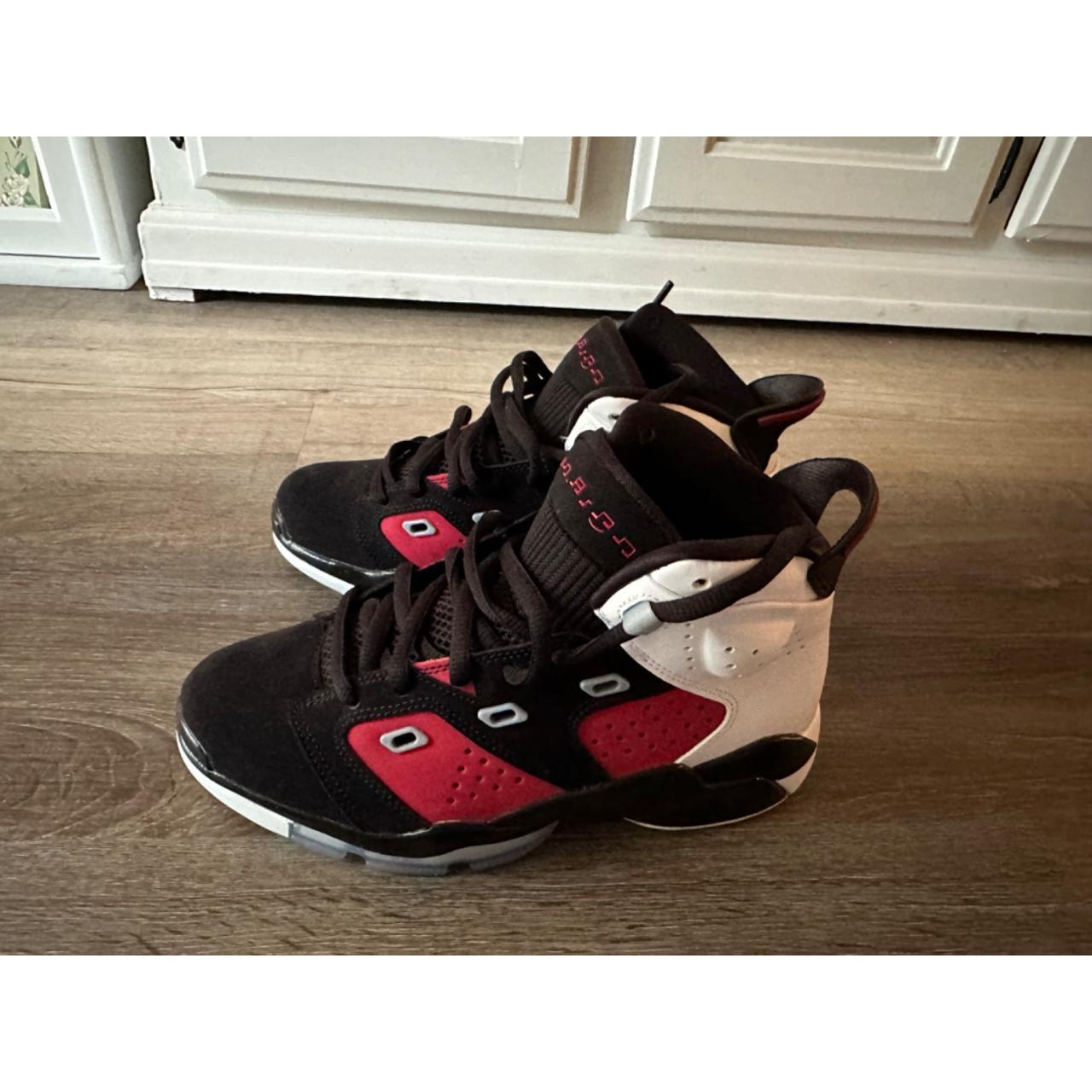 Jordan Boy's Sneakers (Big Kid) 5.5 Youth Red black... - Depop
