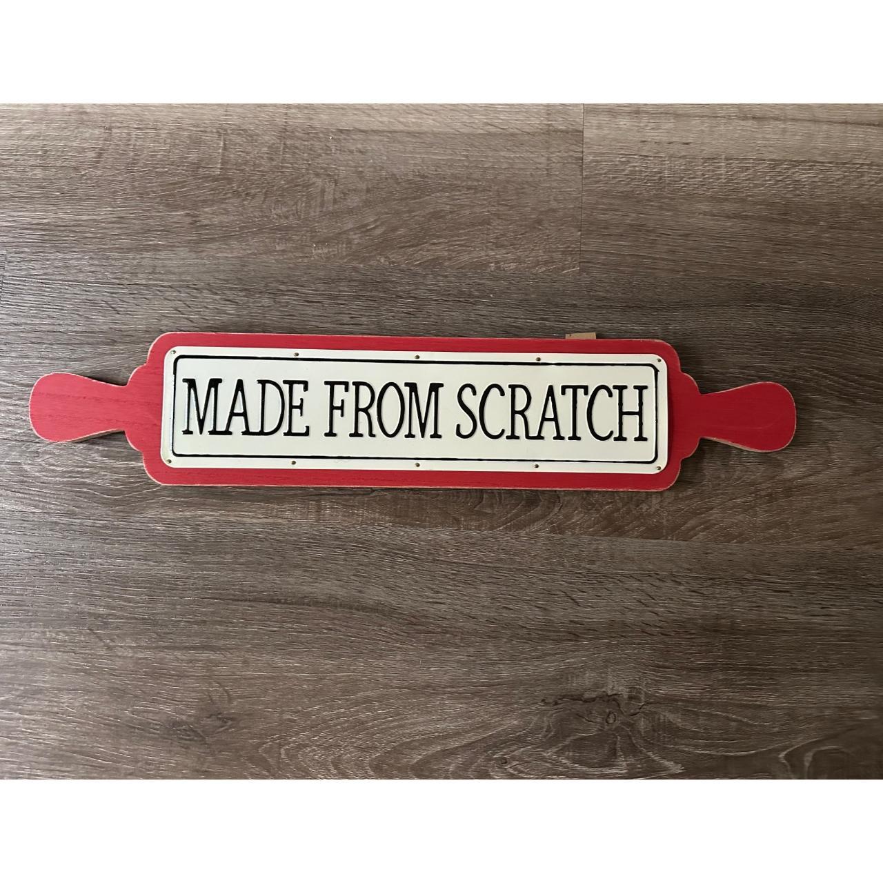 “Made From Scratch” Red Kitchen Sign 20x4” Never... - Depop