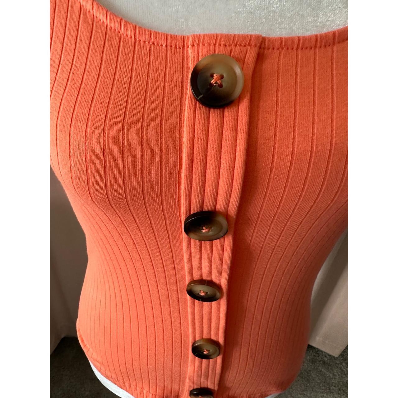 Bright Orange Ribbed Tank Top Size S I ship daily - Depop