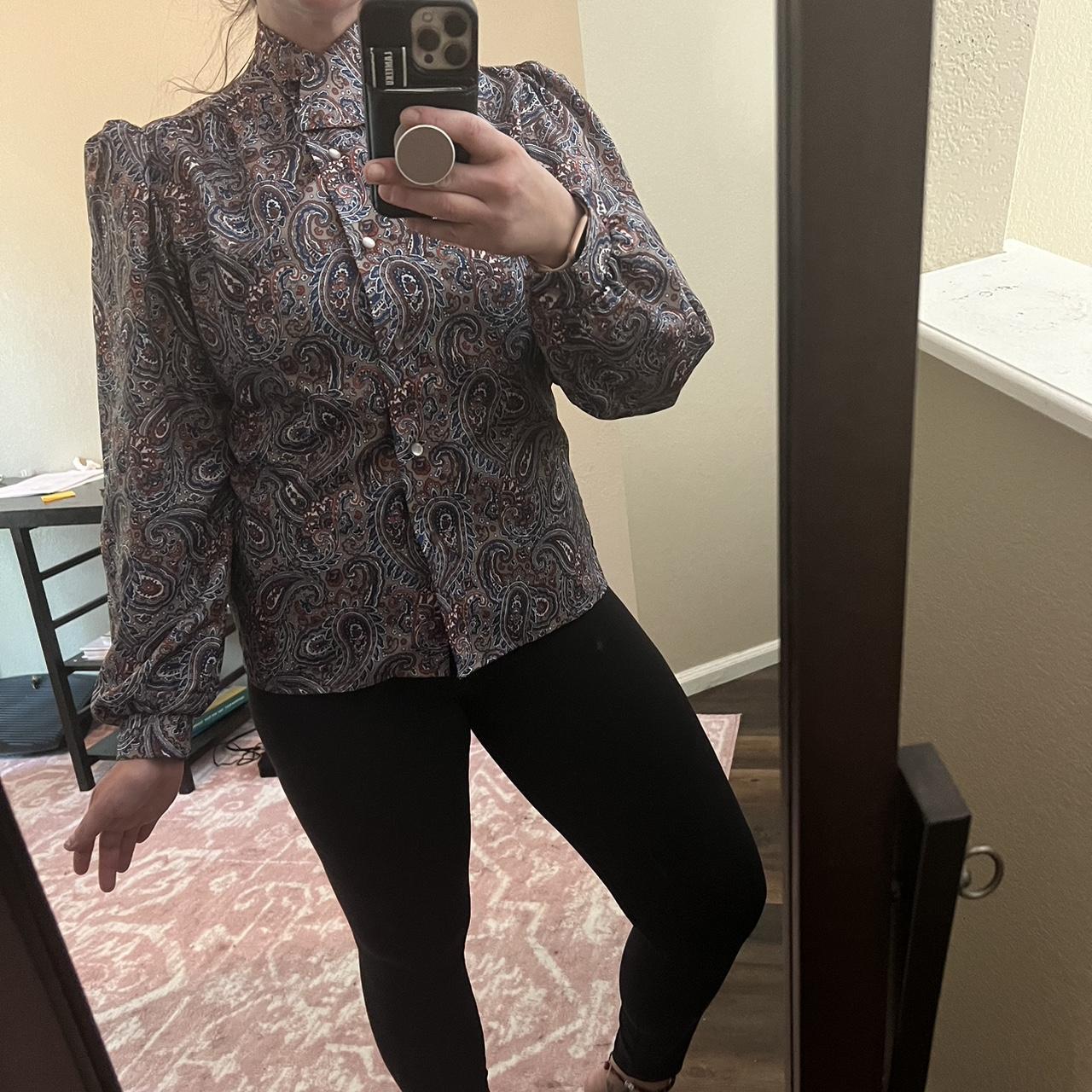 TERRY CHICAGO Retro Vintage Puff Sleeve Button Down... - Depop