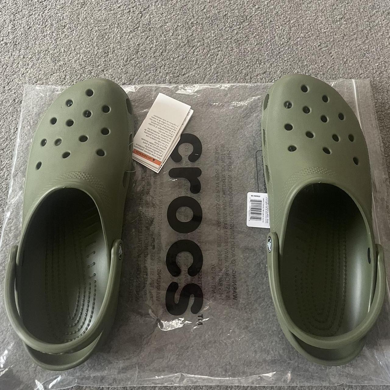 Khaki/Army green Crocs. Brand new never worn due to... - Depop