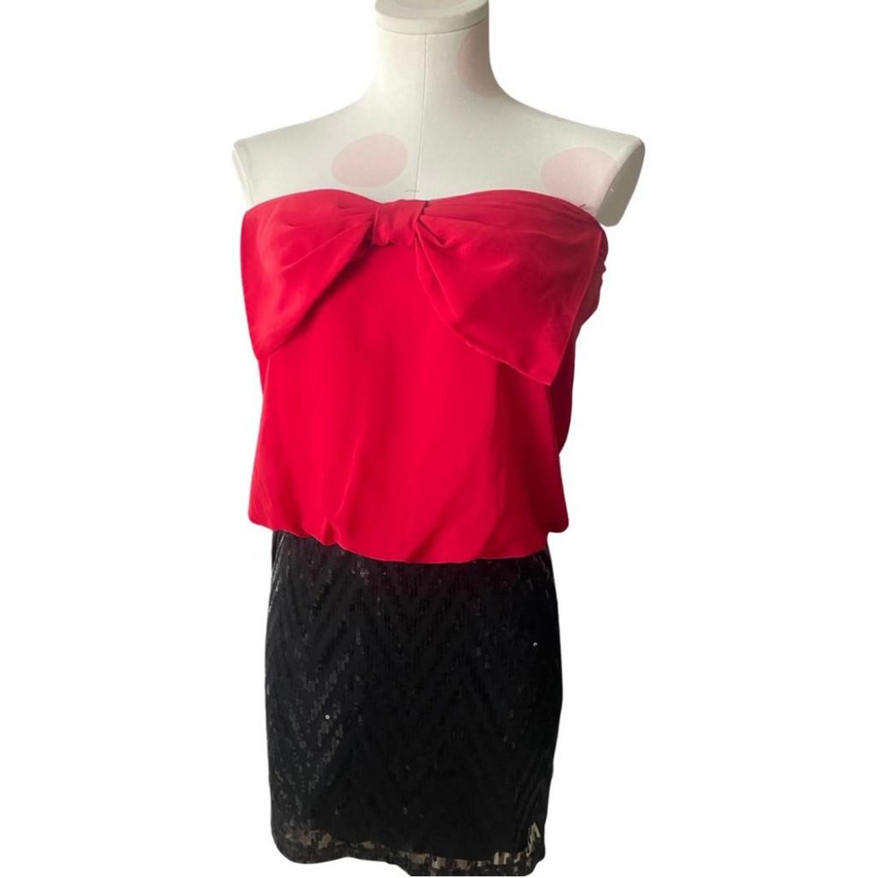 Deb Women's Red and Black Dress | Depop