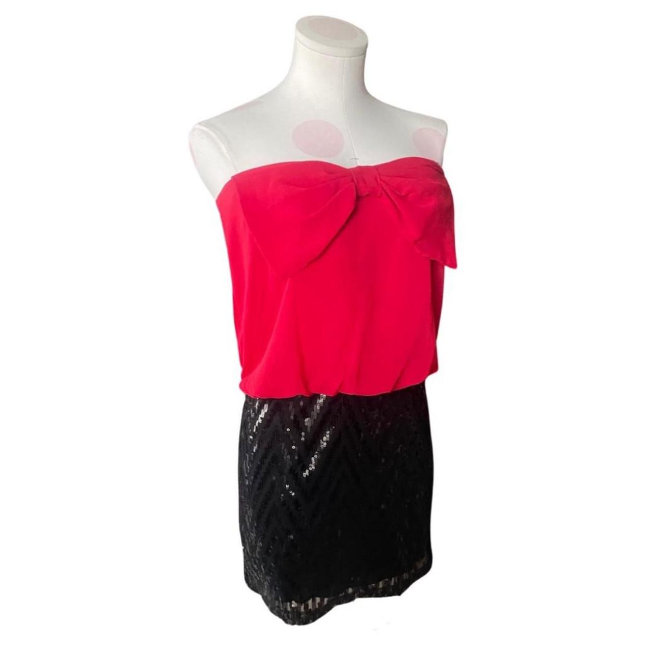 Deb Women's Red and Black Dress | Depop