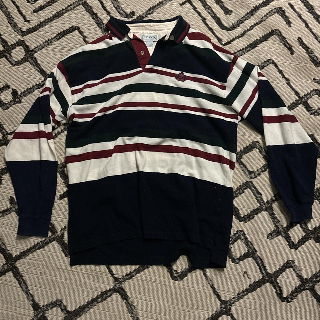 VINTAGE IZOD POLO LONGSLEEVE LARGE - Depop
