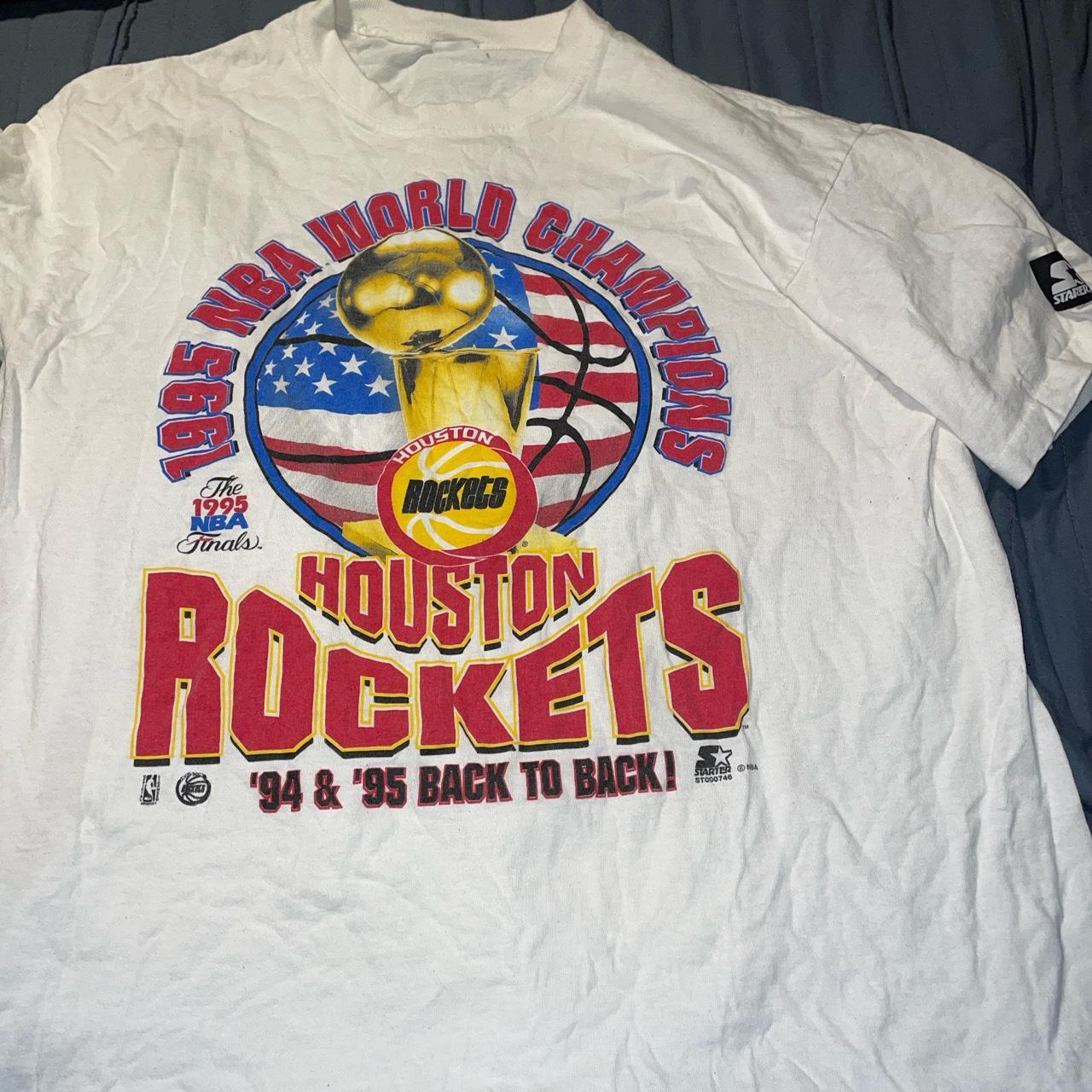 Vintage 1995 Houston Rockets Championship Tshirt... - Depop
