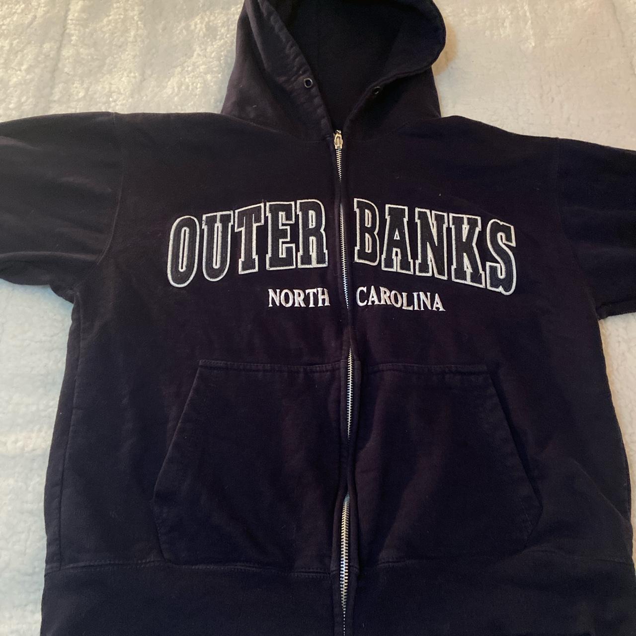 outer banks zip up hoodie *missing hoodie strings*... - Depop