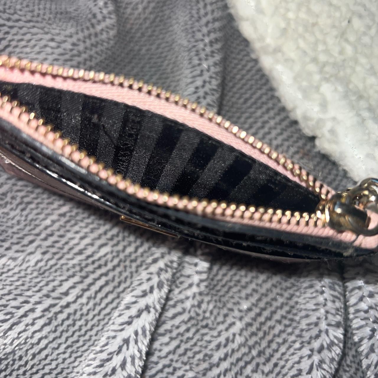 pink Victoria secret wallet - black stripes inside -... - Depop