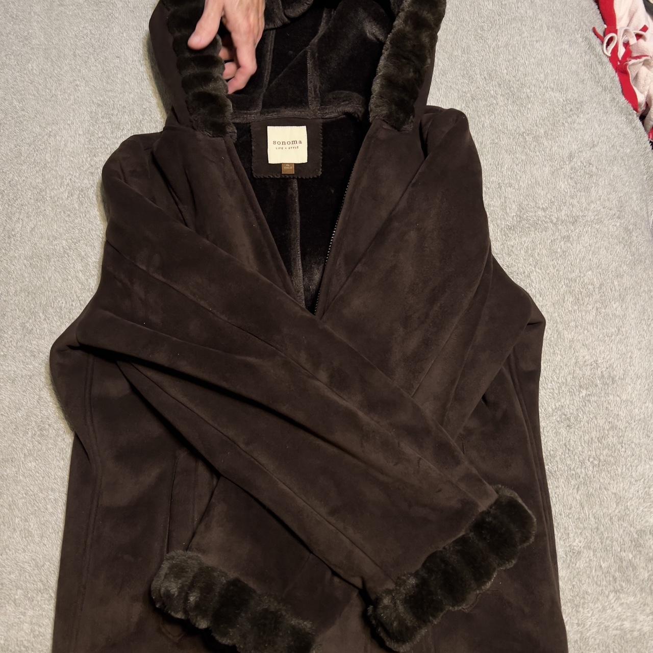 Sonoma Jacket Women’s NWOT Suede/Faux fur - Depop