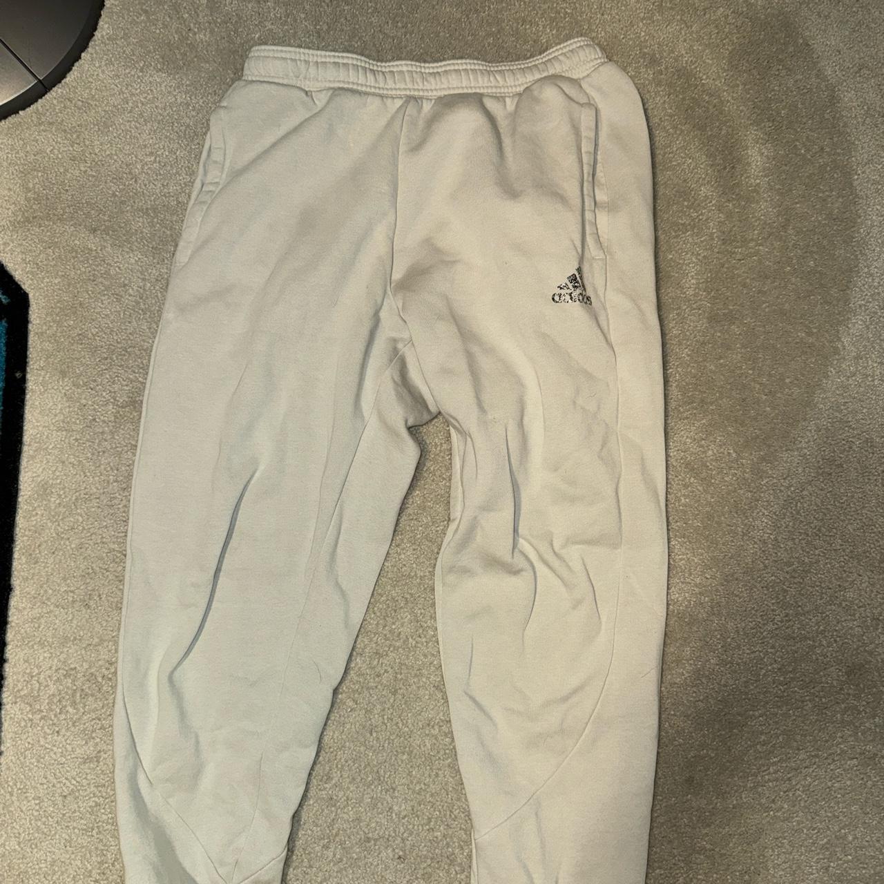 Adidas white Nike sweat pants large. Worn few times. - Depop