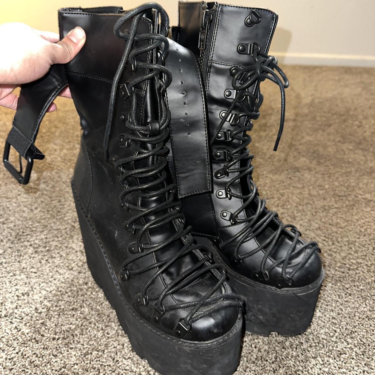 Current Mood Women's Black Boots | Depop