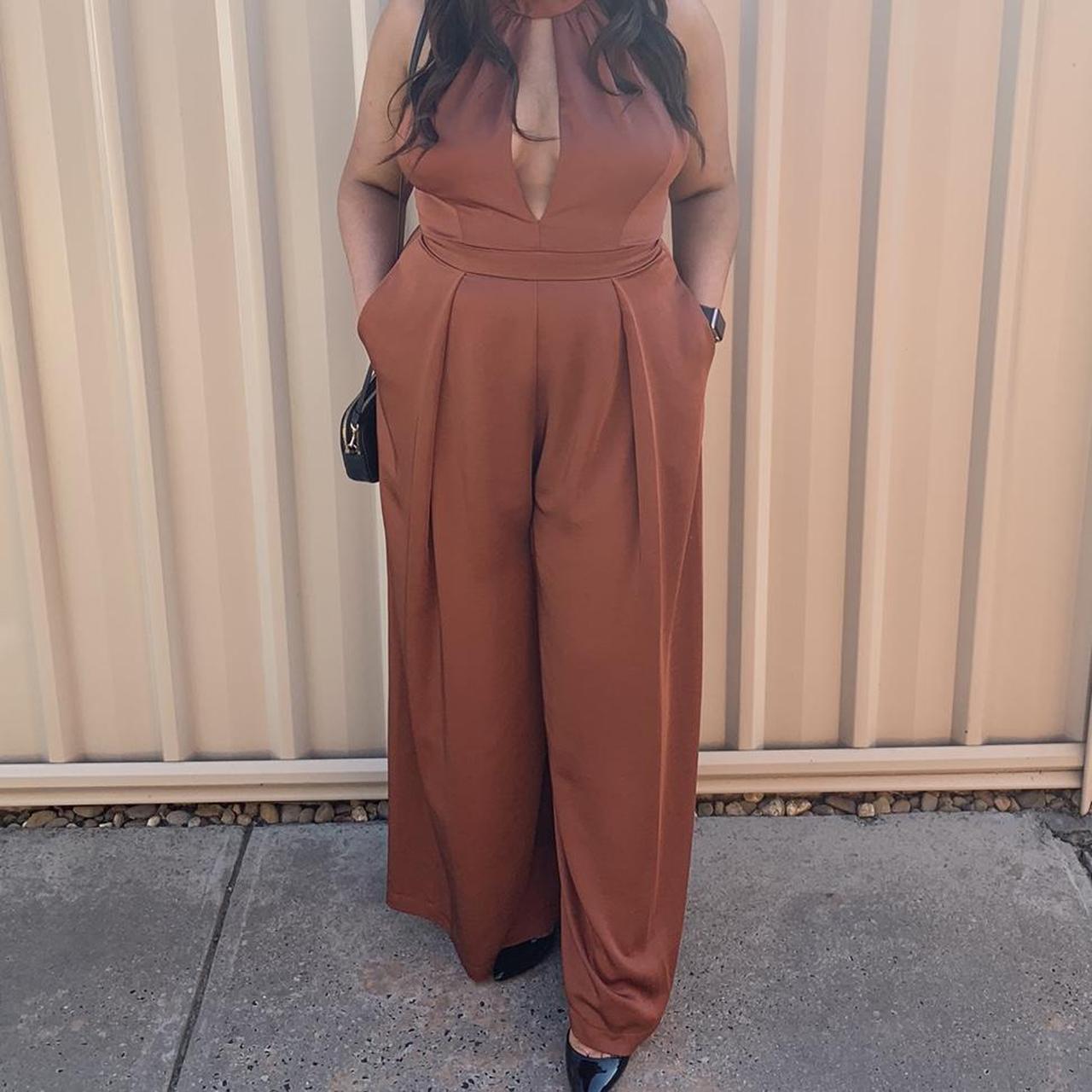 Sheike Copper / Burnt Orange Jumpsuit in Size... - Depop