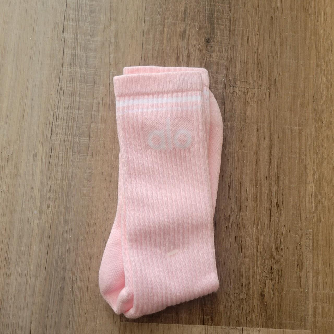 Alo pink socks new, size L - Depop