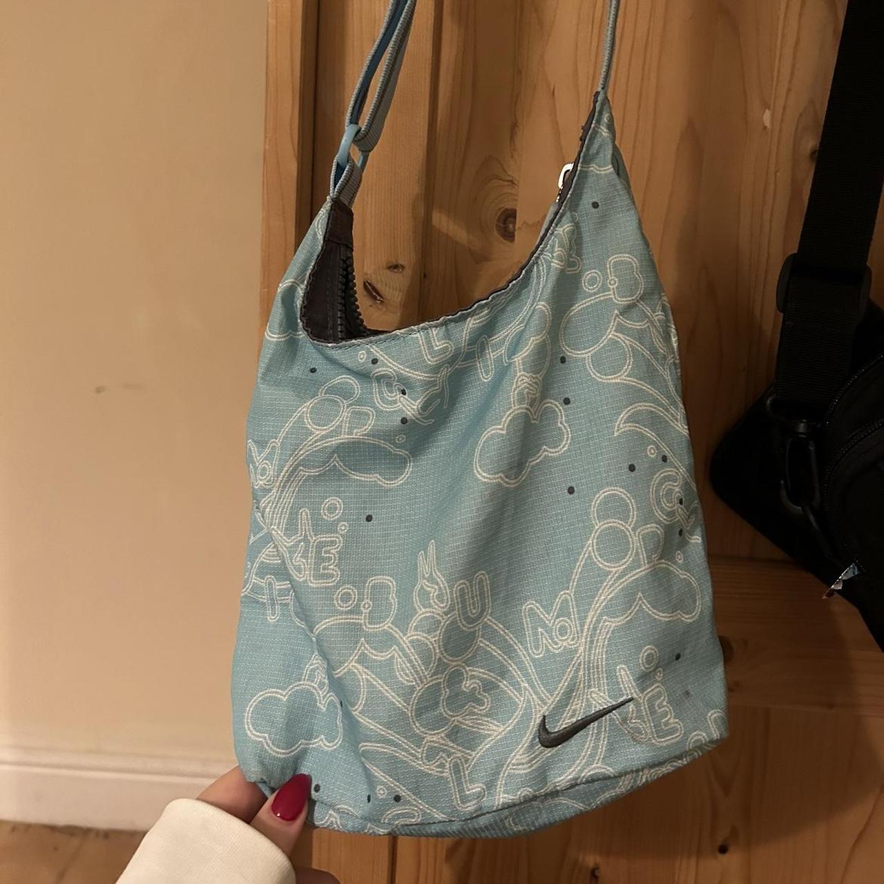 Baby blue Nike cross body bag - Depop