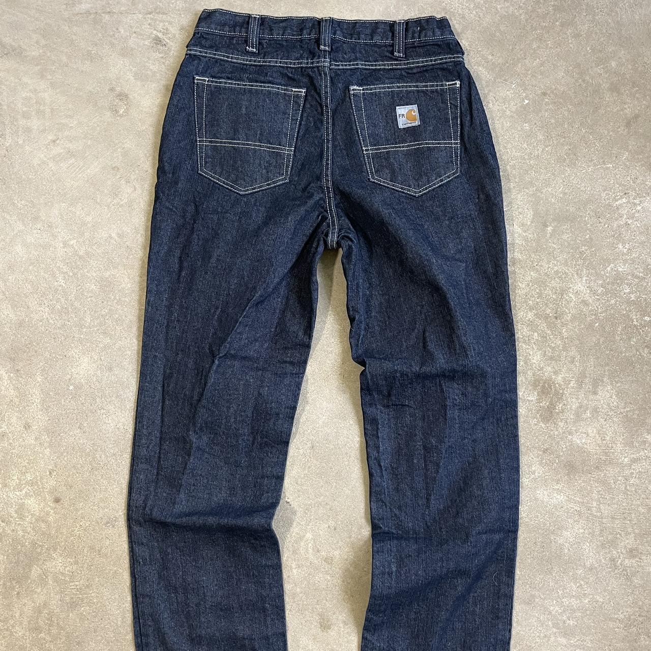 2. Vintage carhart dark wash denim jeans - baggy... - Depop