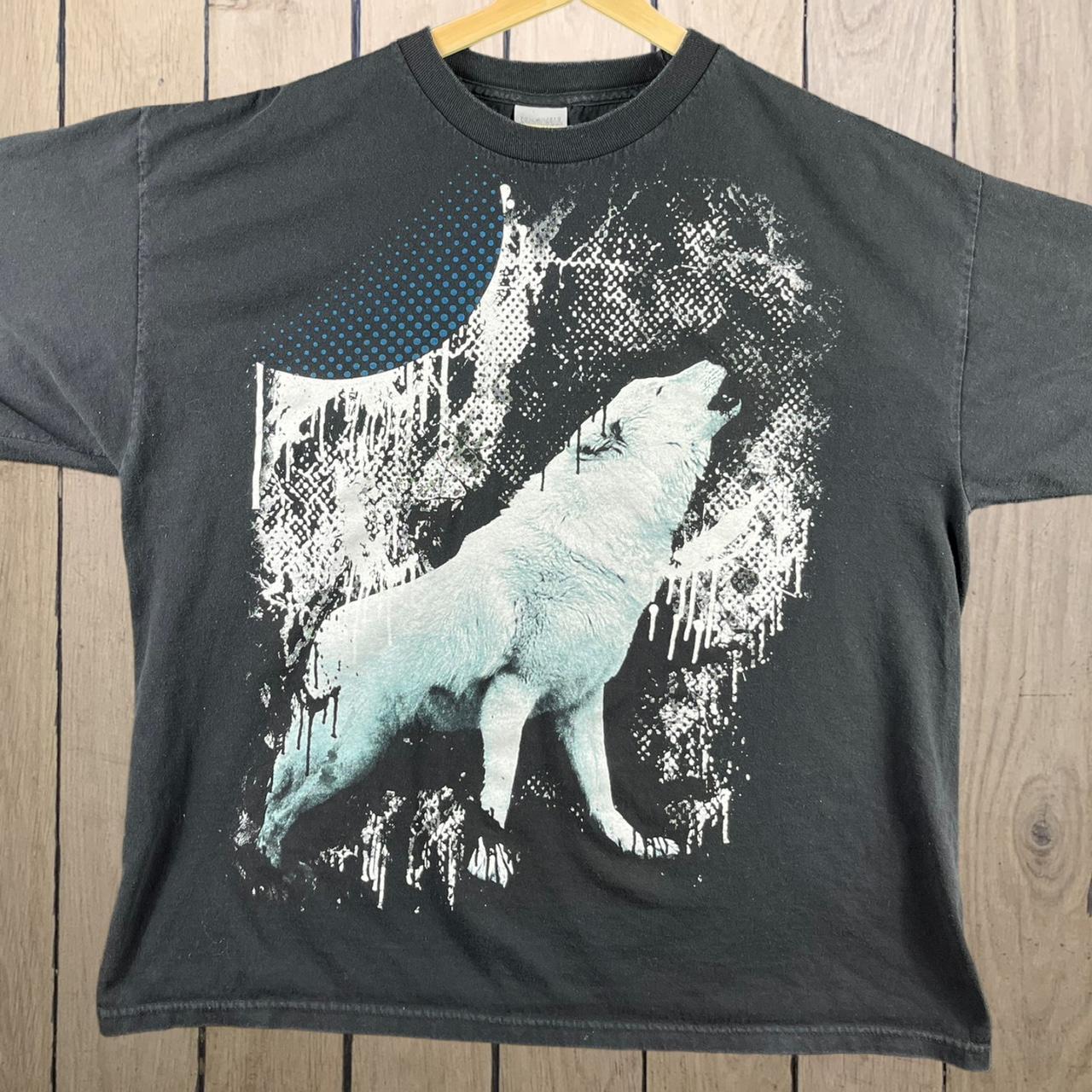 Retro Y2K Wolf nature T-shirt! 🐺 XXL TTS W... - Depop