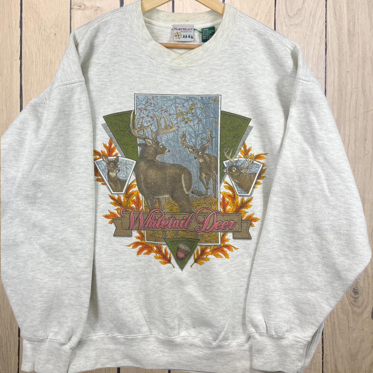 Vintage 90s Whitetail deer sweater! Amazing... - Depop