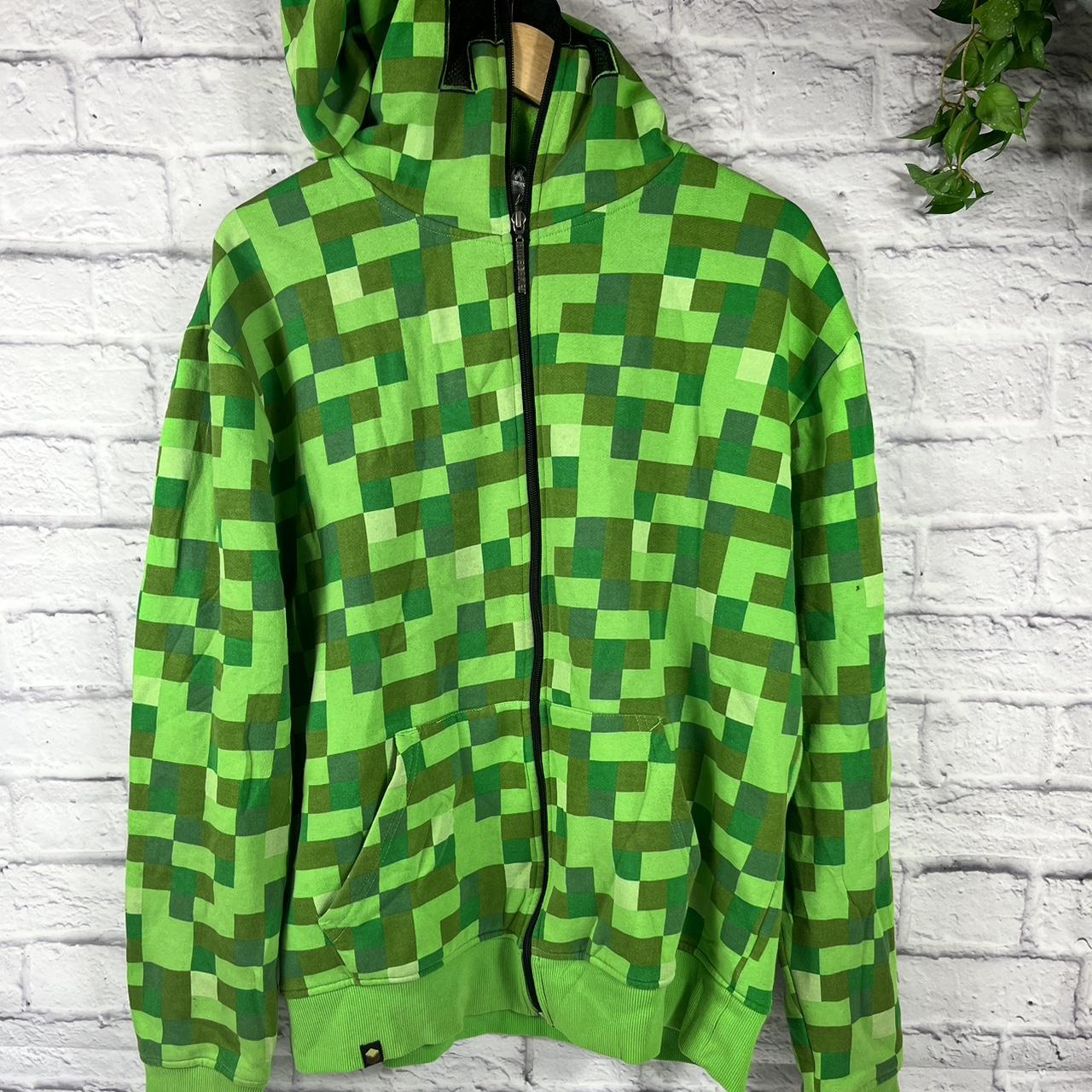 Y2K retro Zip-up Minecraft x creeper sweatshirt!... - Depop
