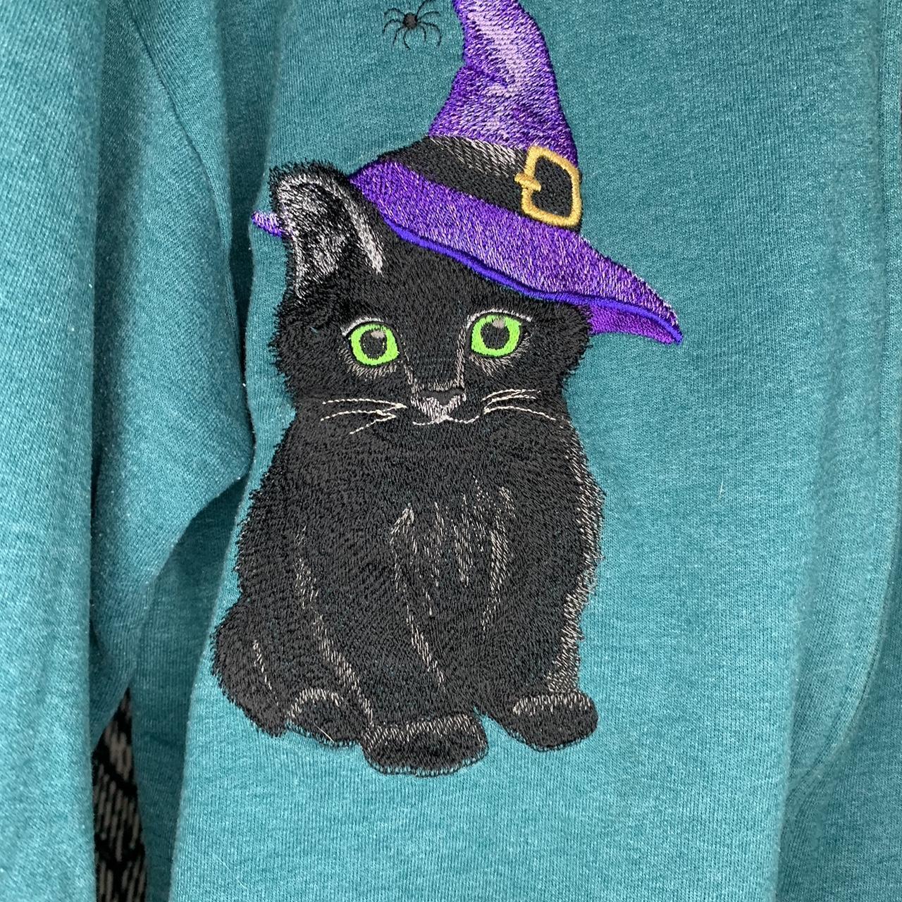 Wicked Wizard Cat Zip Up Hoodie Large... - Depop