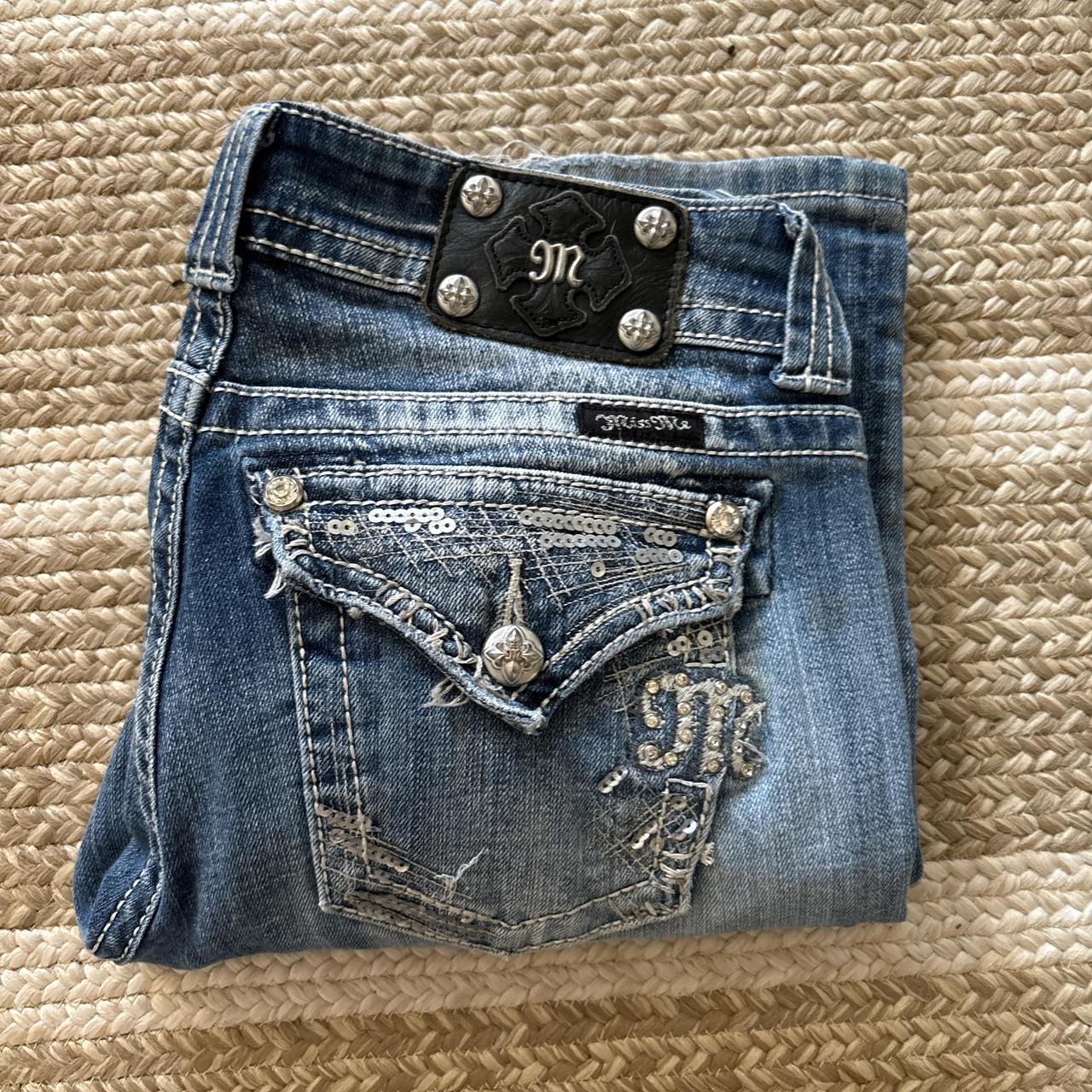Miss Me bedazzled easy bootcut jeans -tagged as... | Depop