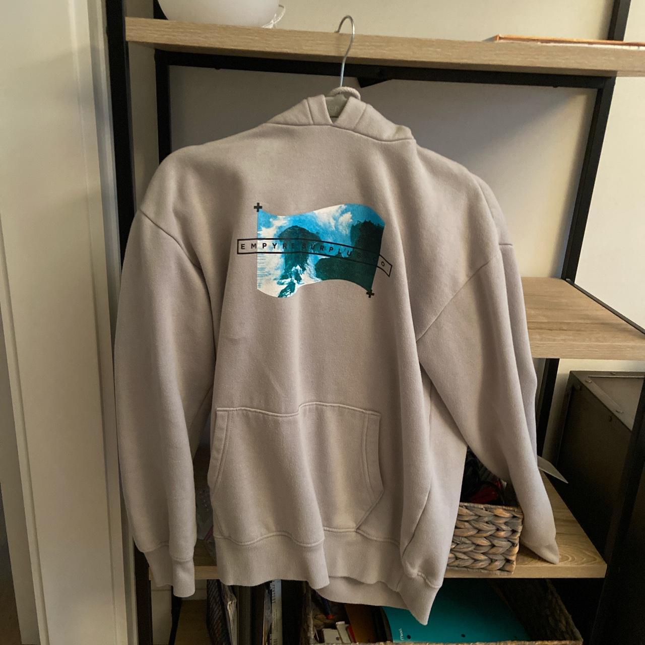 Empyre Men's Grey and Blue Hoodie | Depop