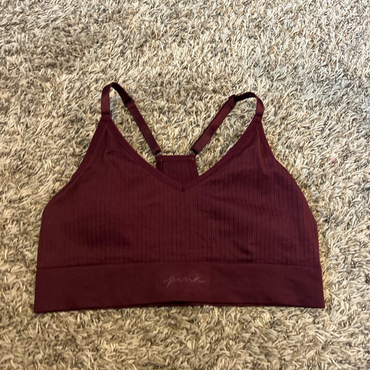 PINK maroon sports bra feel free to bundle and... - Depop