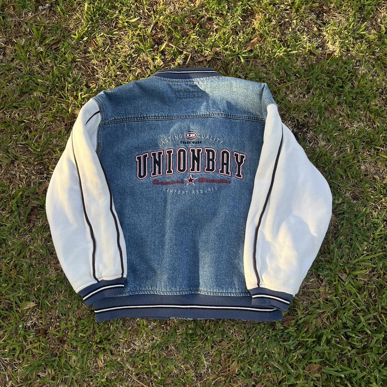 Union Bay denim jacket with embroidered logo... | Depop
