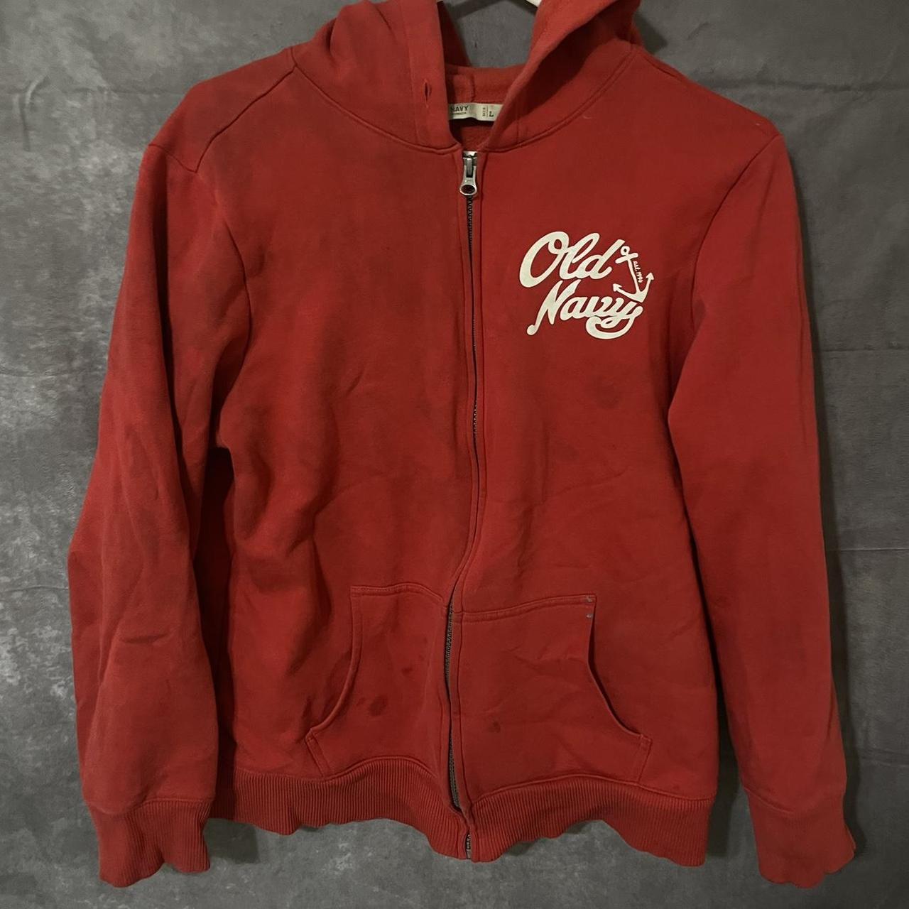 Vintage Rare Old Navy red zipup 1900 size large... - Depop