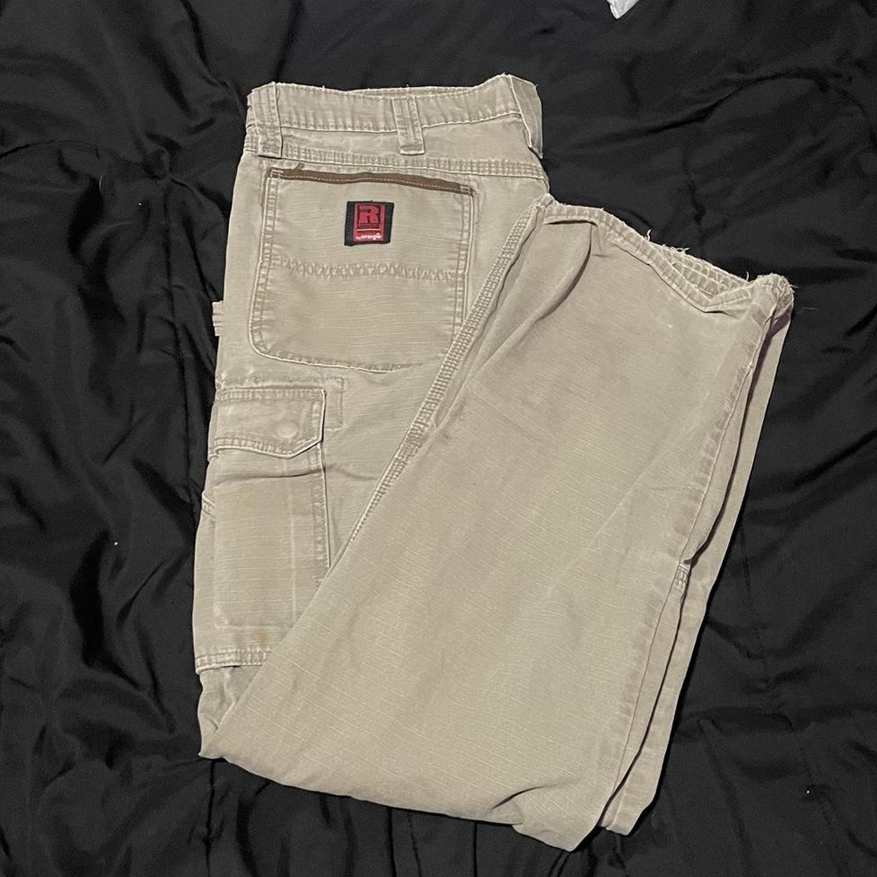 Vintage Wrangler Riggs Pants (Measured) Waist... - Depop