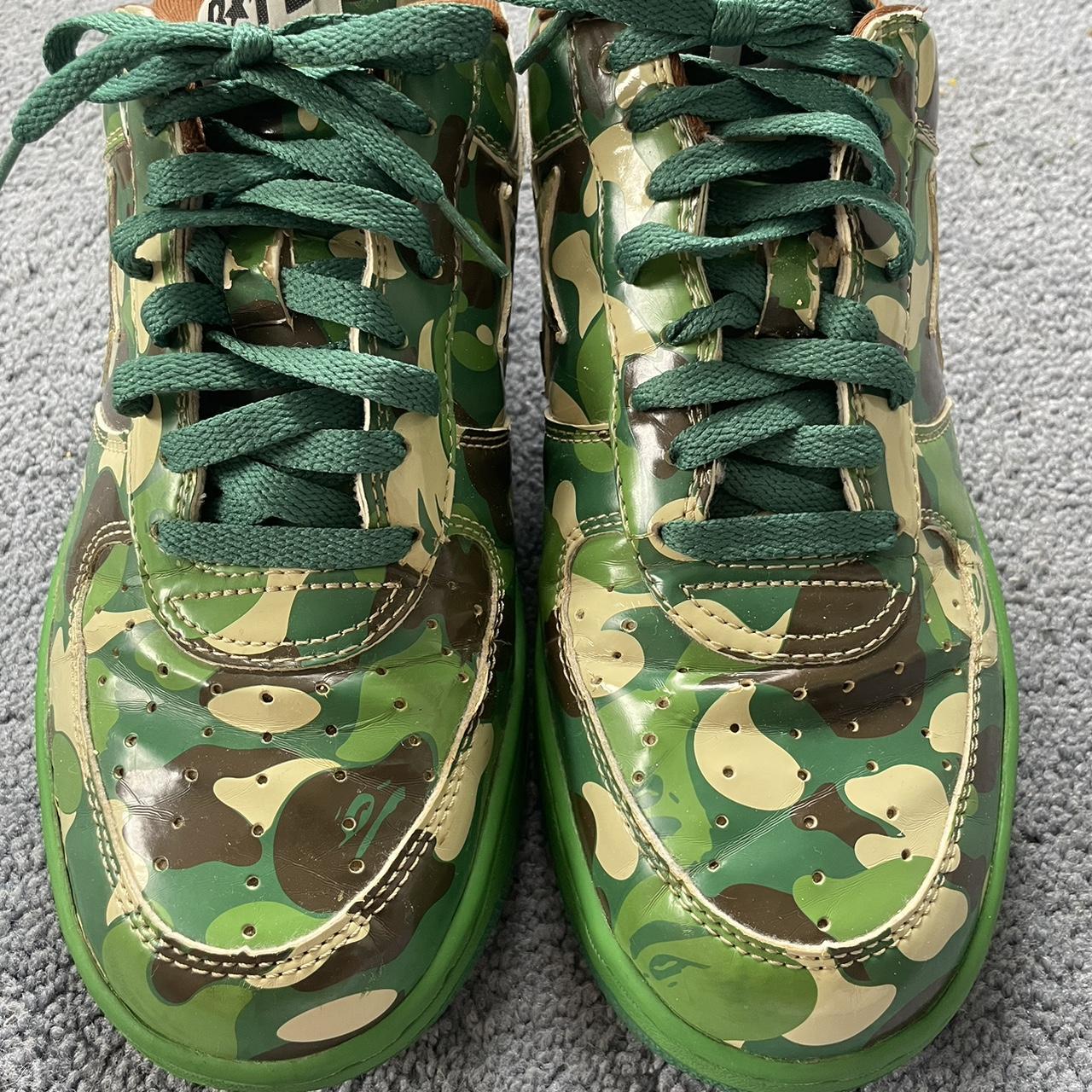 Super Rare Authentic Green/Camo Bapestas Size... - Depop