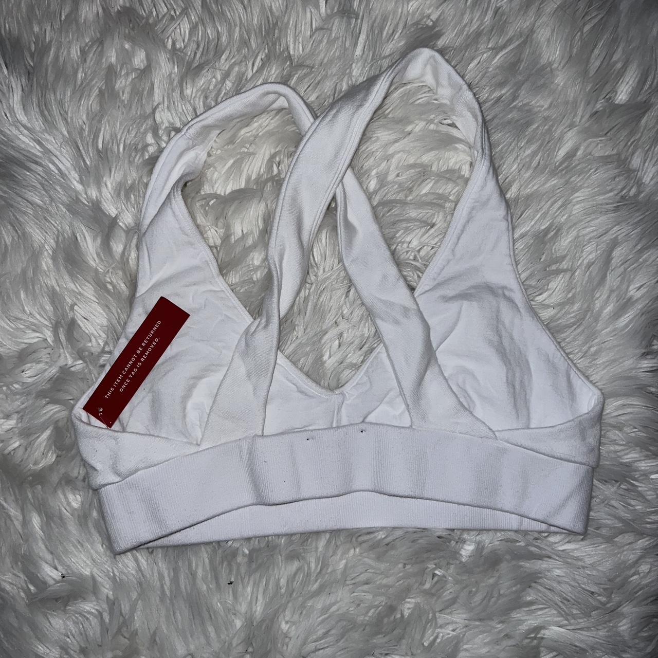 carbon38 v-neck cross back bra in french... - Depop