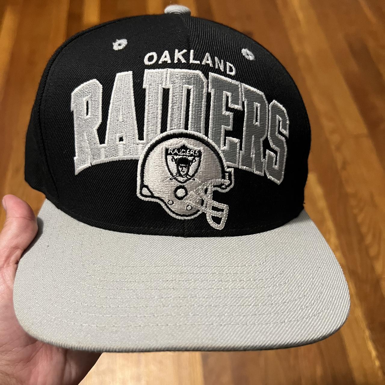 Oakland Raiders football SnapBack Black and grey... - Depop