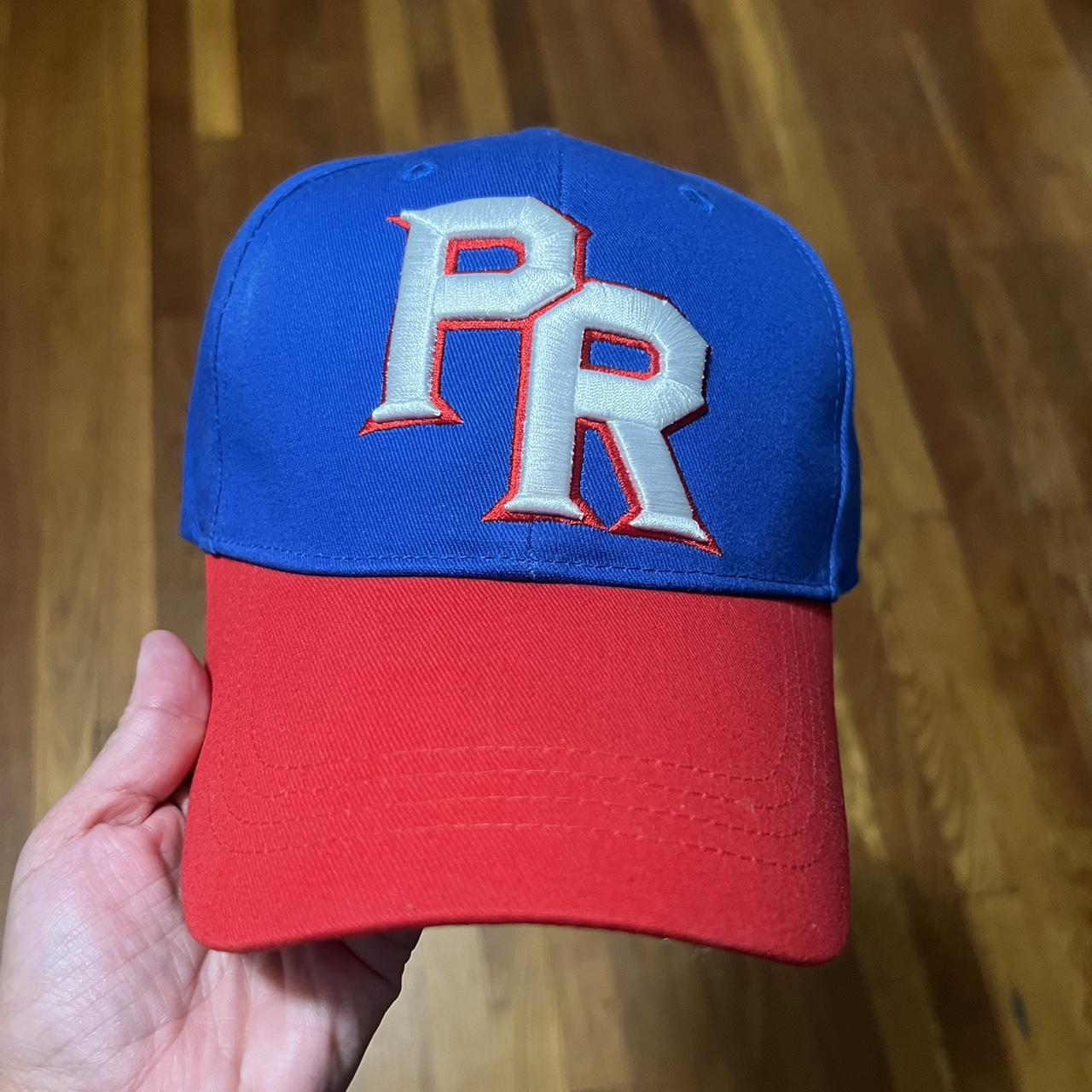 Puerto Rico Adjustable hat Blue red and white... - Depop