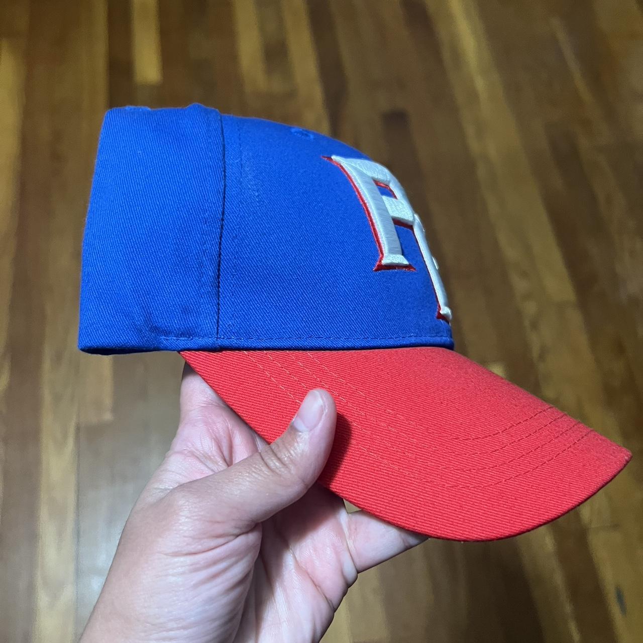 Puerto Rico Adjustable hat Blue red and white... - Depop