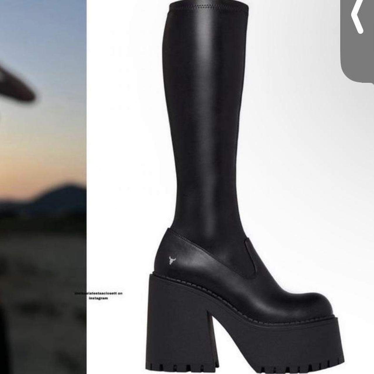 Windsor Smith Dreamz black stretch Sock Boot Size... - Depop