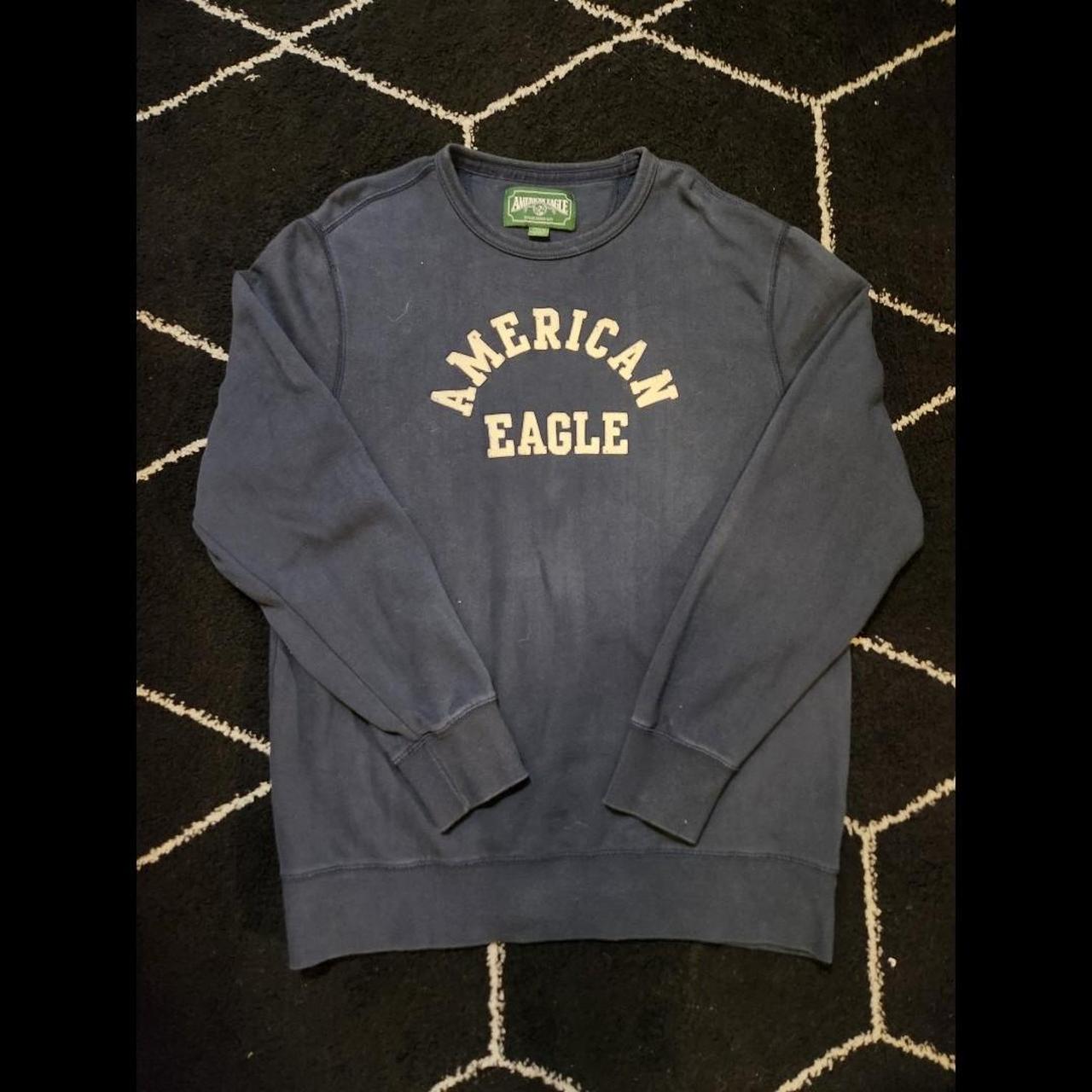 American eagle Blue crewneck sweater Size Large - Depop