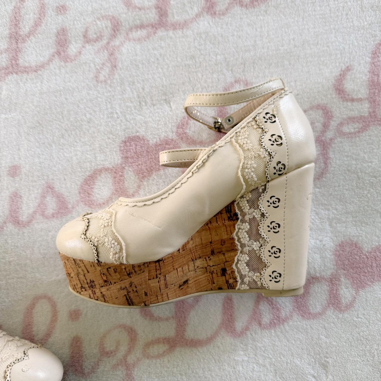 Adorable biscuit Neapolitan lace heels sourced from... | Depop