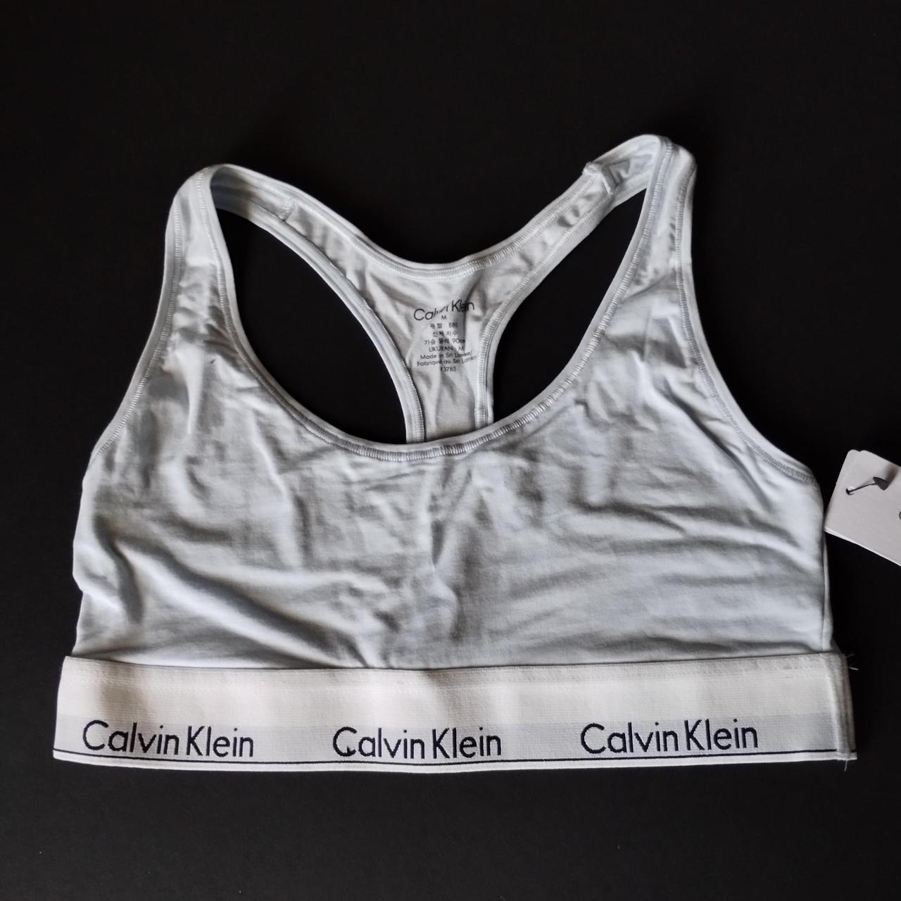 CK UNLINED BRALETTE SIZE: MEDIUM COLOR: BABY BLUE... | Depop