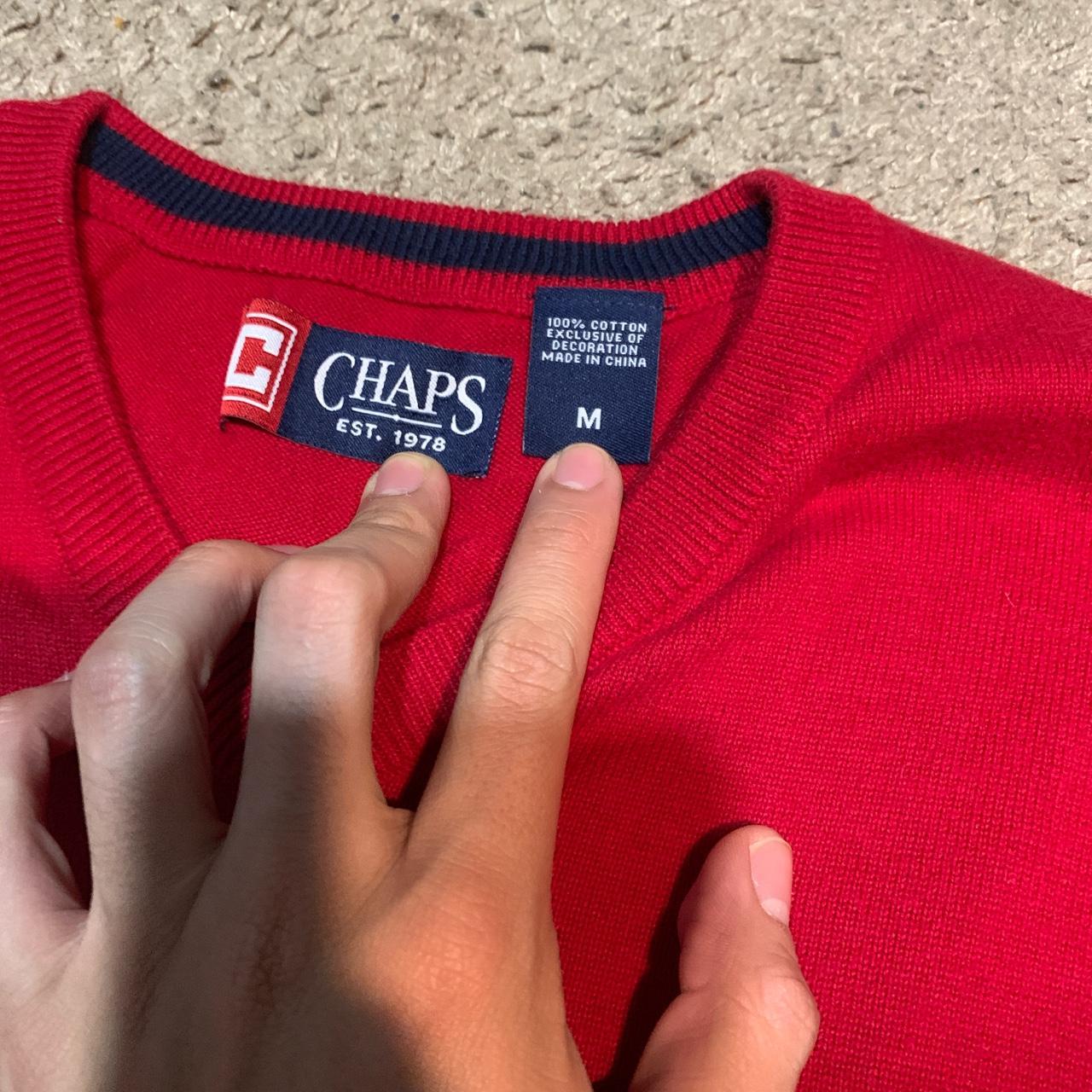 Plain red Chaps sweater vest Very nice sweater and... - Depop