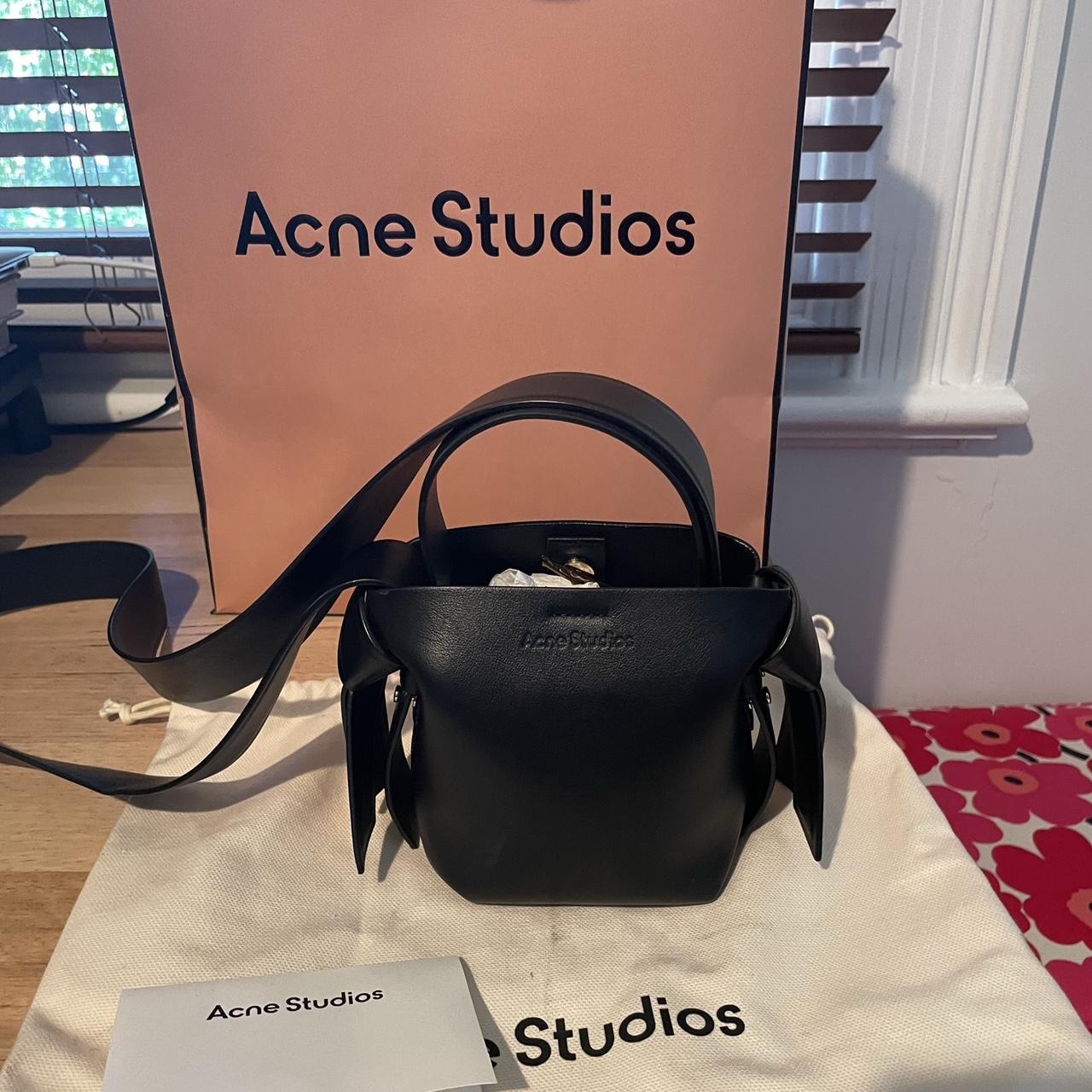 Acne Micro Tote bag Grained leather shoulder bag in... - Depop