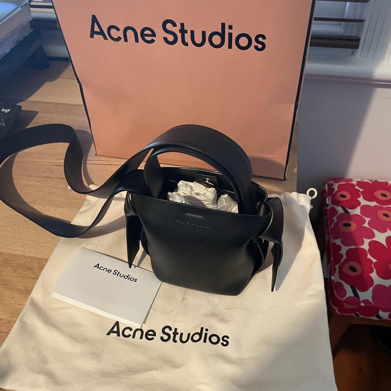 Acne Micro Tote bag Grained leather shoulder bag in... - Depop