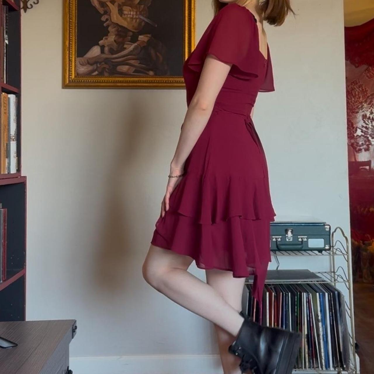 DOTTI red wine colored mini dress (size 8... | Depop