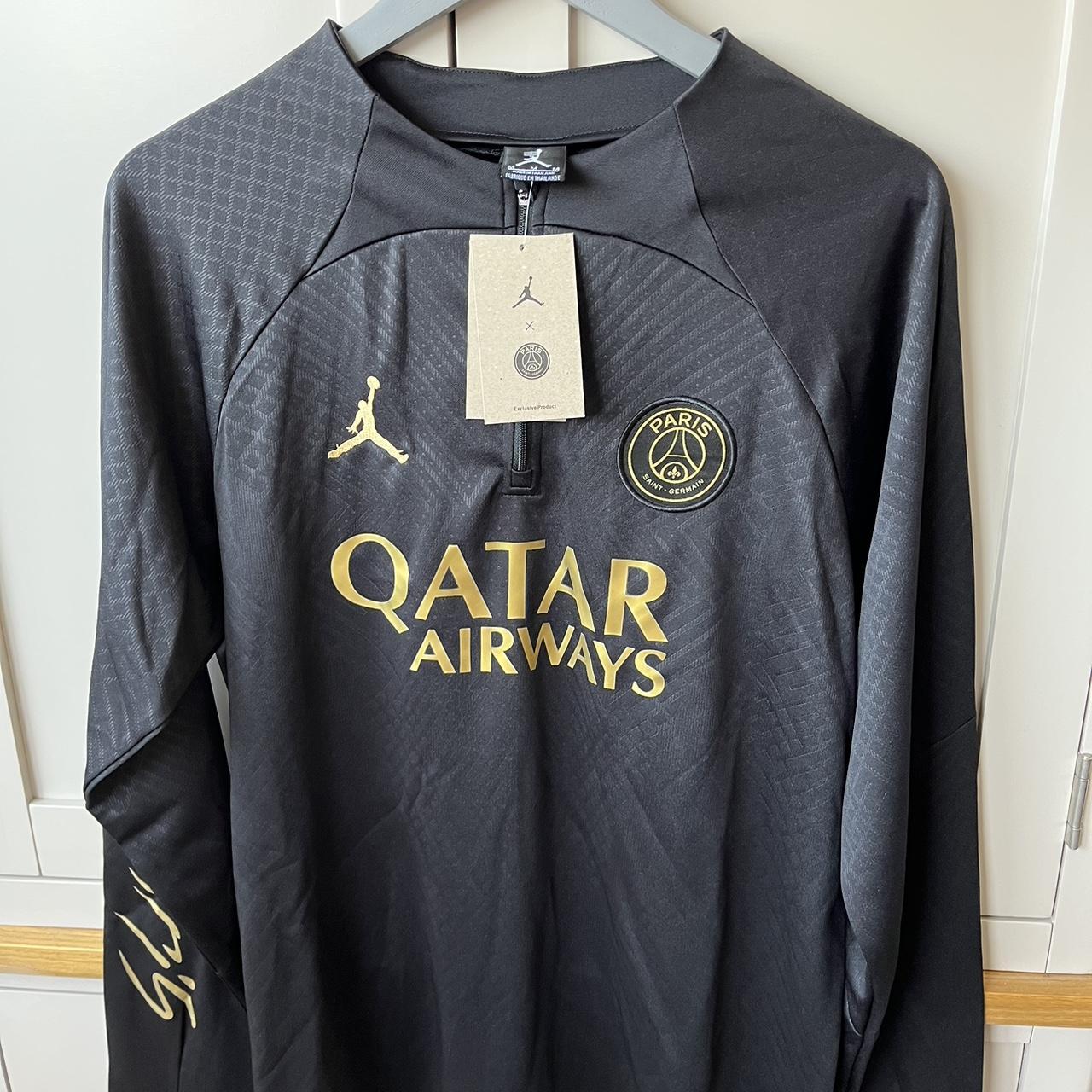 PSG Jordan Black and Gold Tracksuit. - Depop