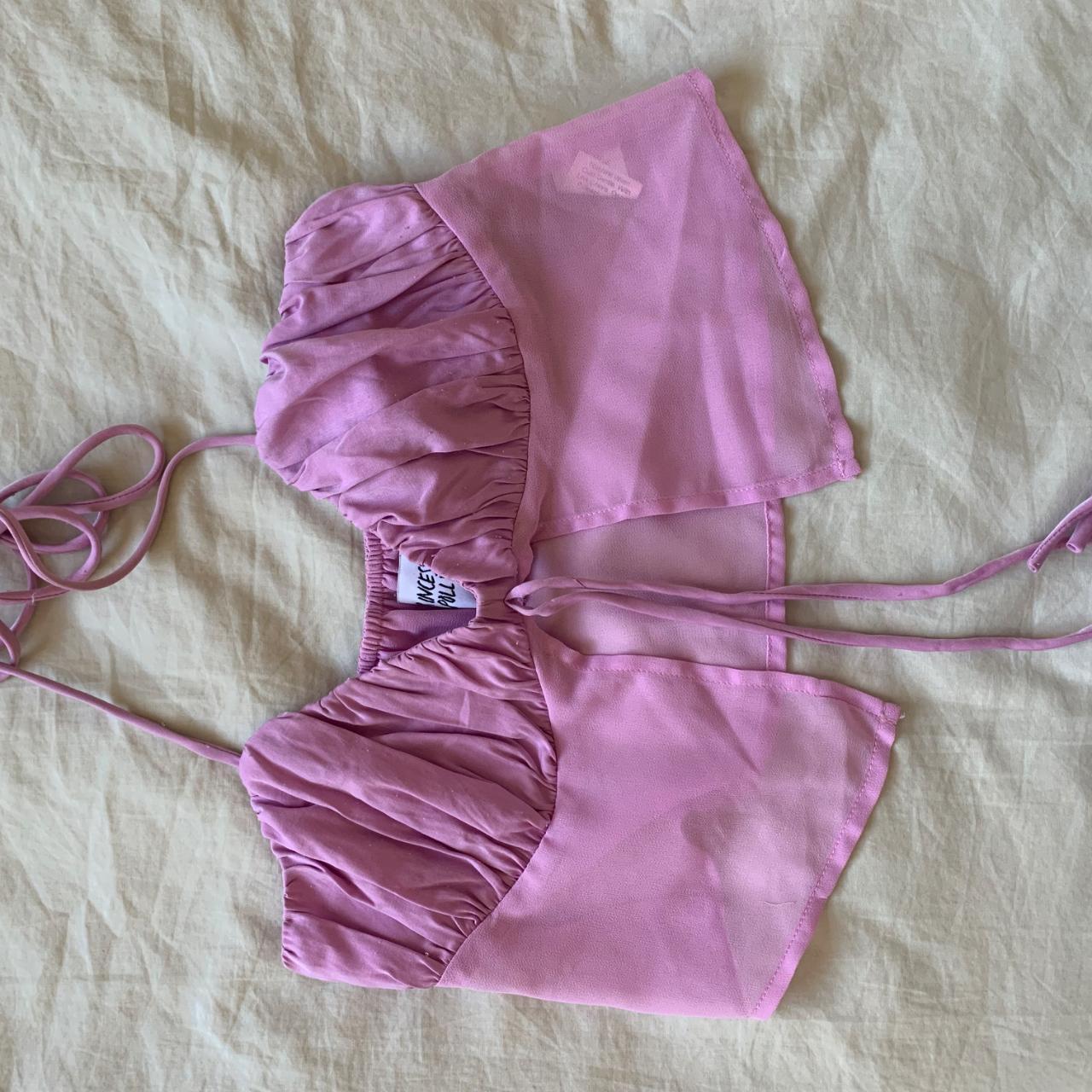 purple split front halter princess polly top never... | Depop