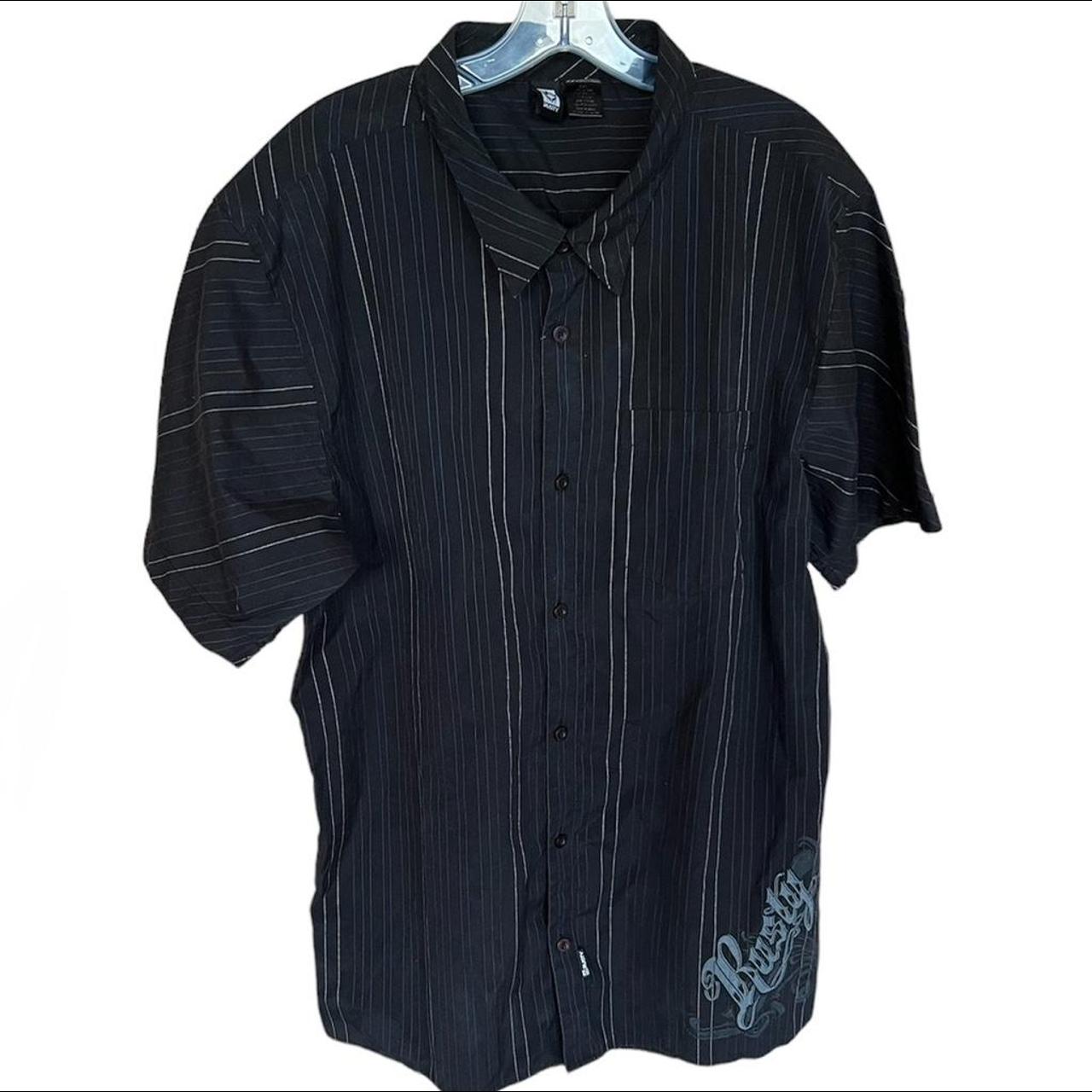 Rusty Men's Black and Grey Shirt | Depop